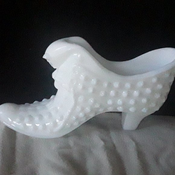 Milk Glass Fenton | Accents | Milk Glass Hobnail Shoe | Poshmark